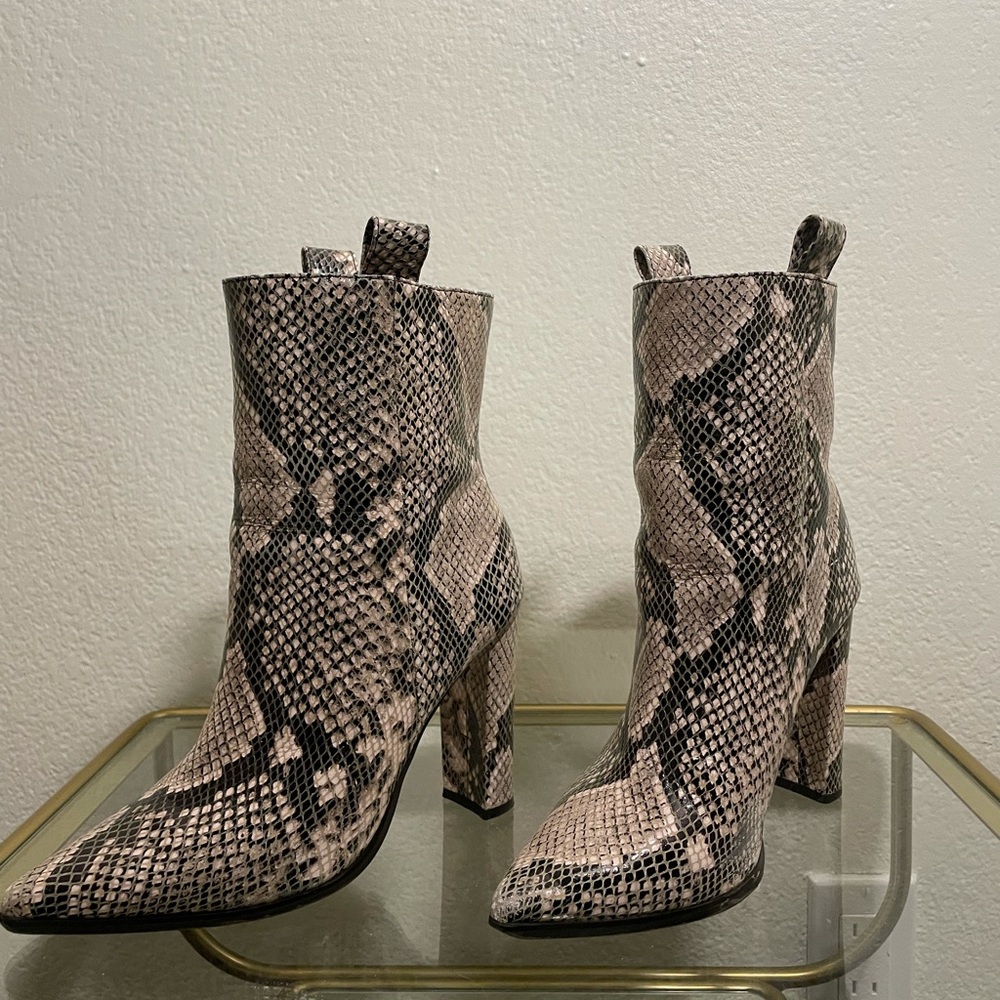 Tony Bianco Snake Skin Booties - Gem